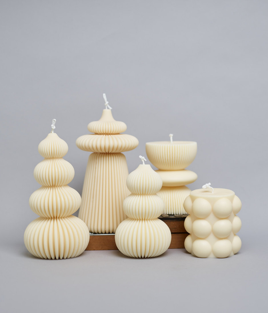 Knot Cozy Ball Pillar - Soy Sculptured Pillar Candle – Pierce and Jade